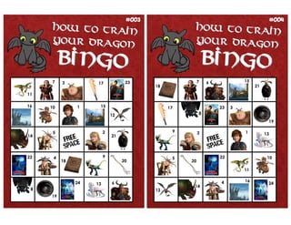 How to Train Your Dragon - BINGO Complete Set, Half Page | PPT