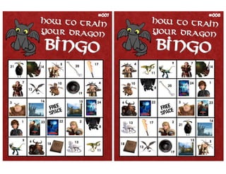 How to Train Your Dragon - BINGO Complete Set, Half Page | PPT