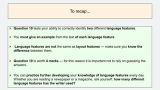 FS English Level 2 - June 24, 2023 (Identifying language features). | PDF
