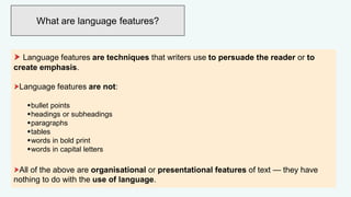 FS English Level 2 - June 24, 2023 (Identifying language features). | PDF