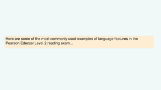 FS English Level 2 - June 24, 2023 (Identifying language features). | PDF