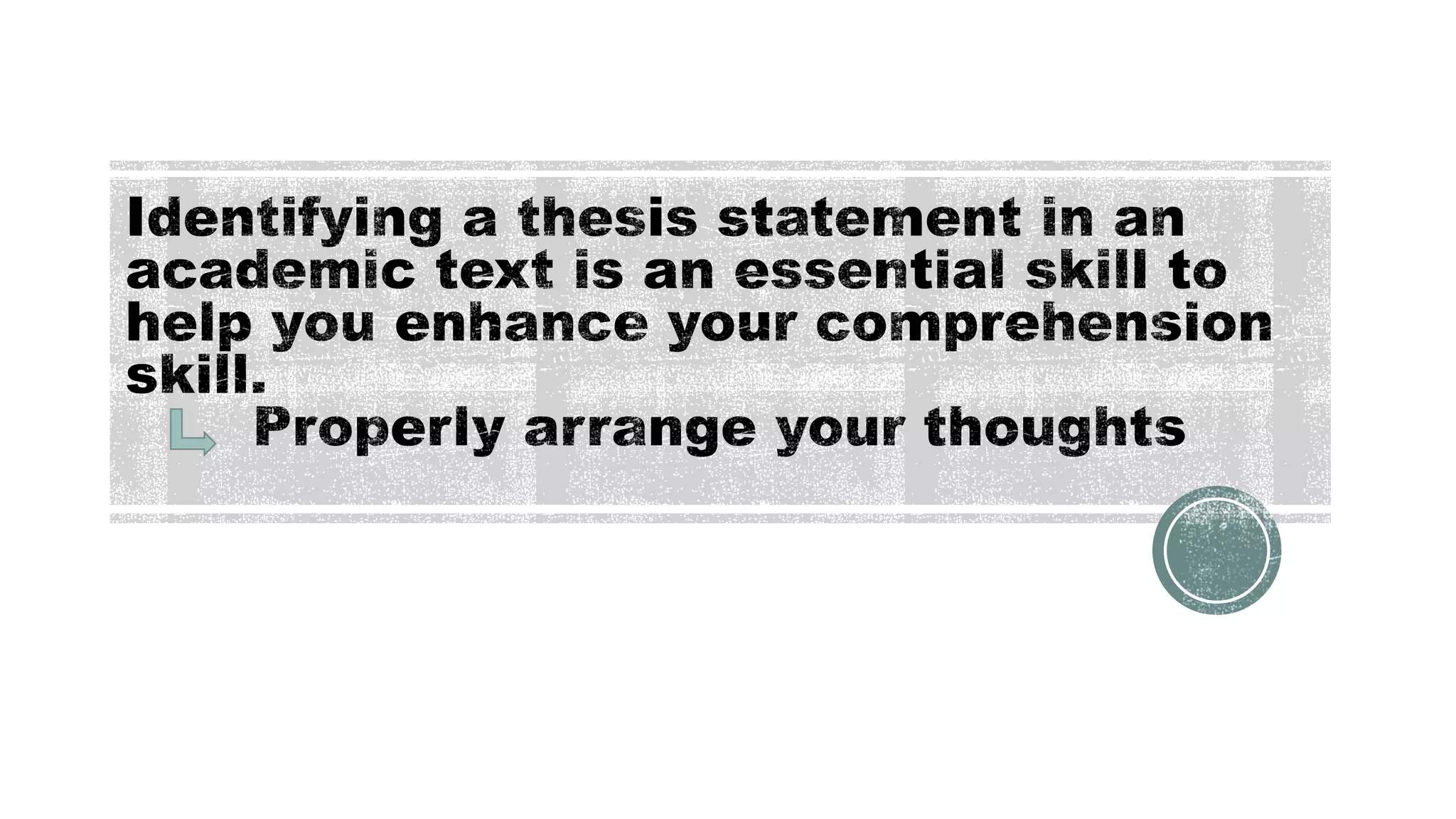 Identifying Thesis Statement And Outlining Reading Texts Pdf