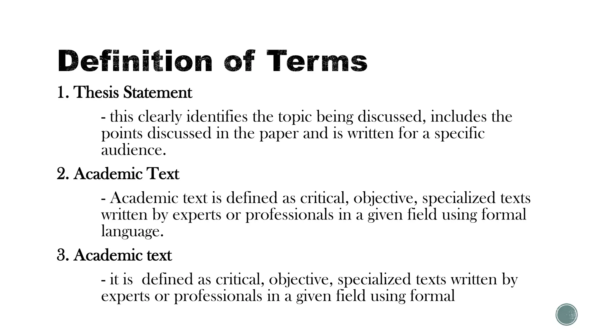 Identifying Thesis Statement And Outlining Reading Texts Pdf