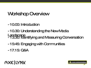 Identifying, Understanding and Engaging in Online Conversations | PPT