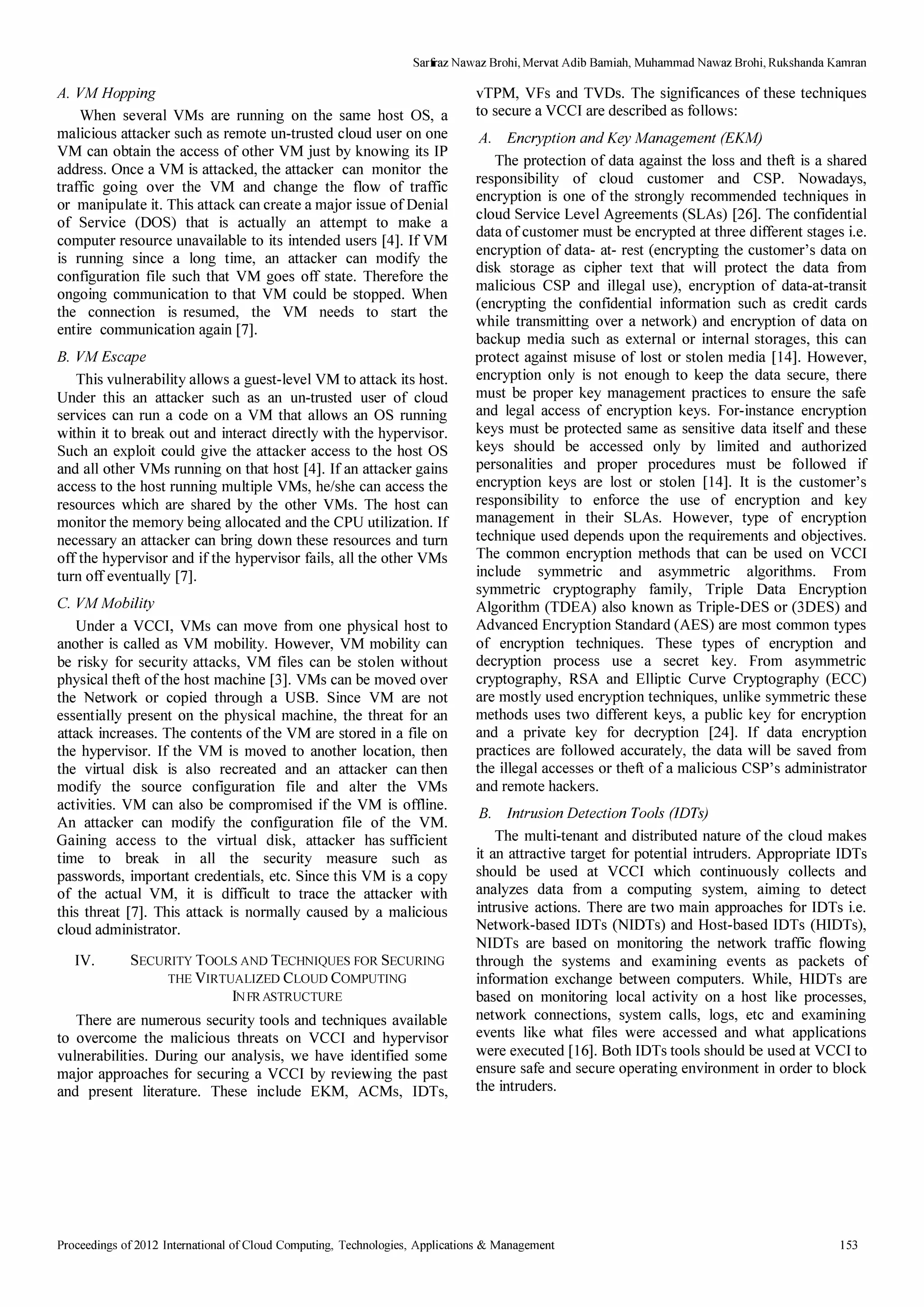 Identifying and analyzing security threats to virtualized cloud computing infrastructures | PDF