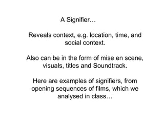 Identifying and Analysing Signifiers within the Opening Sequence of a ...