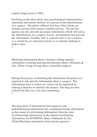 Identifying and Arresting SuspectsName Patrice Smith.docx