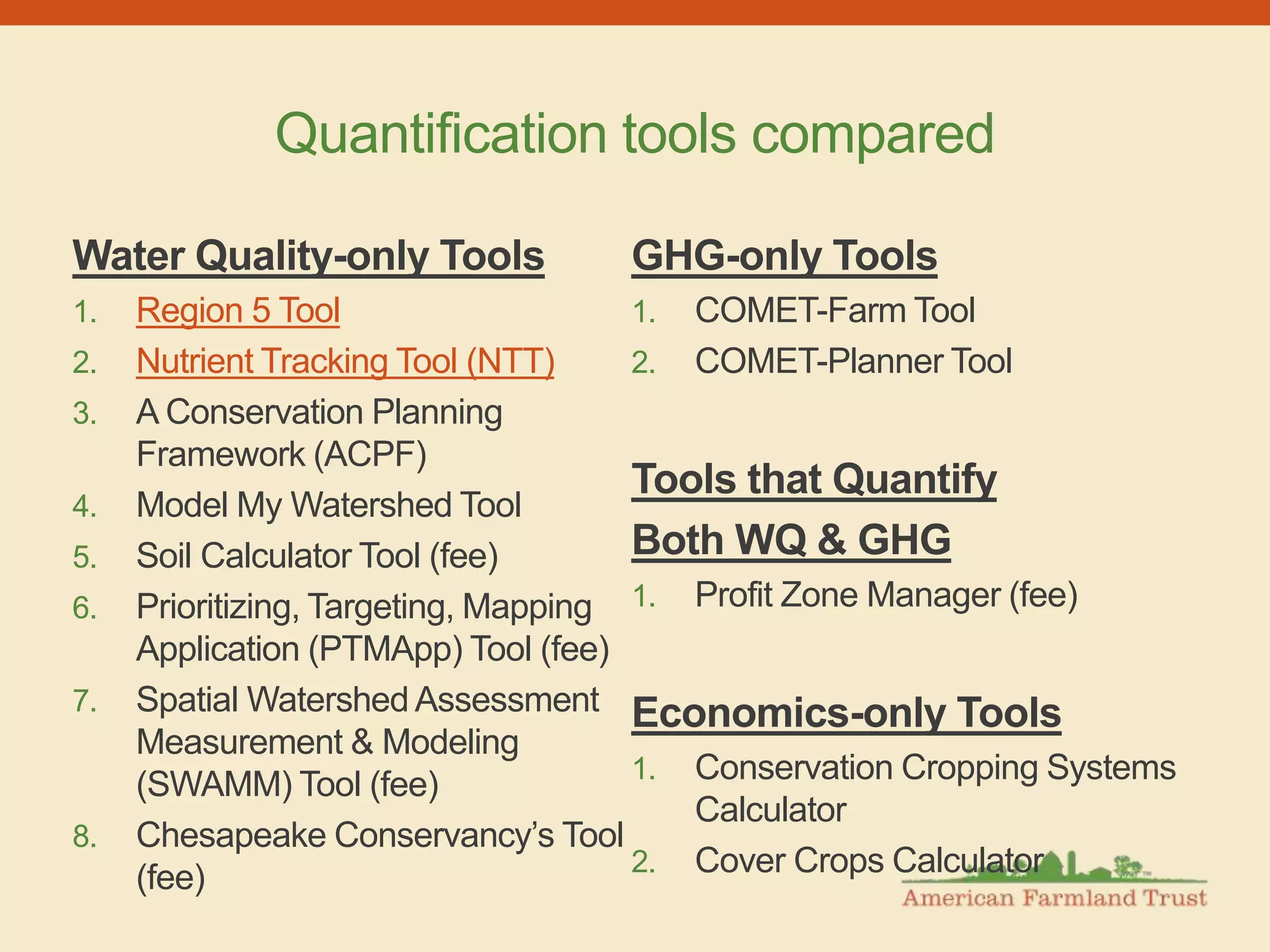 Identifying and comparing climate and water quality quantification ...