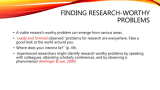 Identifying and defining a research problem | PPTX