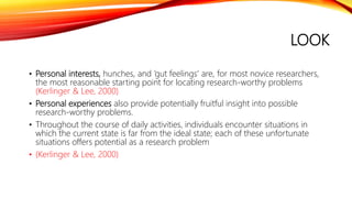 Identifying and defining a research problem | PPTX