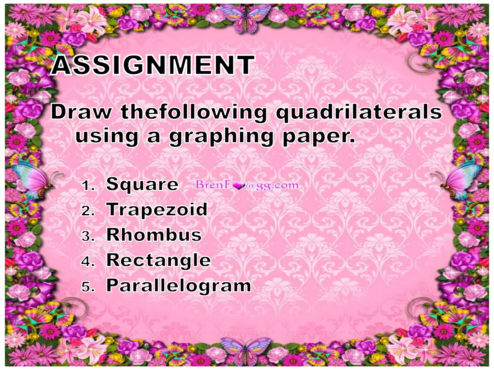 Identifying and describing quadrilaterals | PPTX