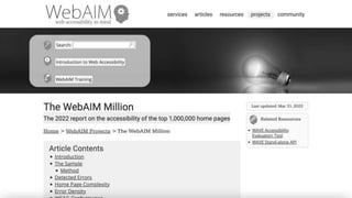Identifying and fixing the most common web accessibility issues | PPT