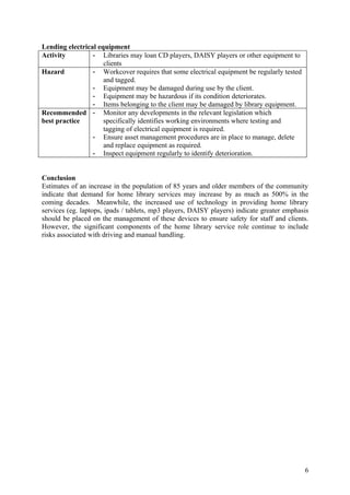 Identifying and managing risks in home library services | DOC