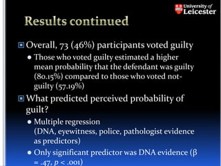 Identifying And Measuring Juror Bias About Forensic Science Evidence | PPTX