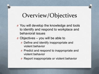 Identifying and responding to workplace issues[1] | PPTX