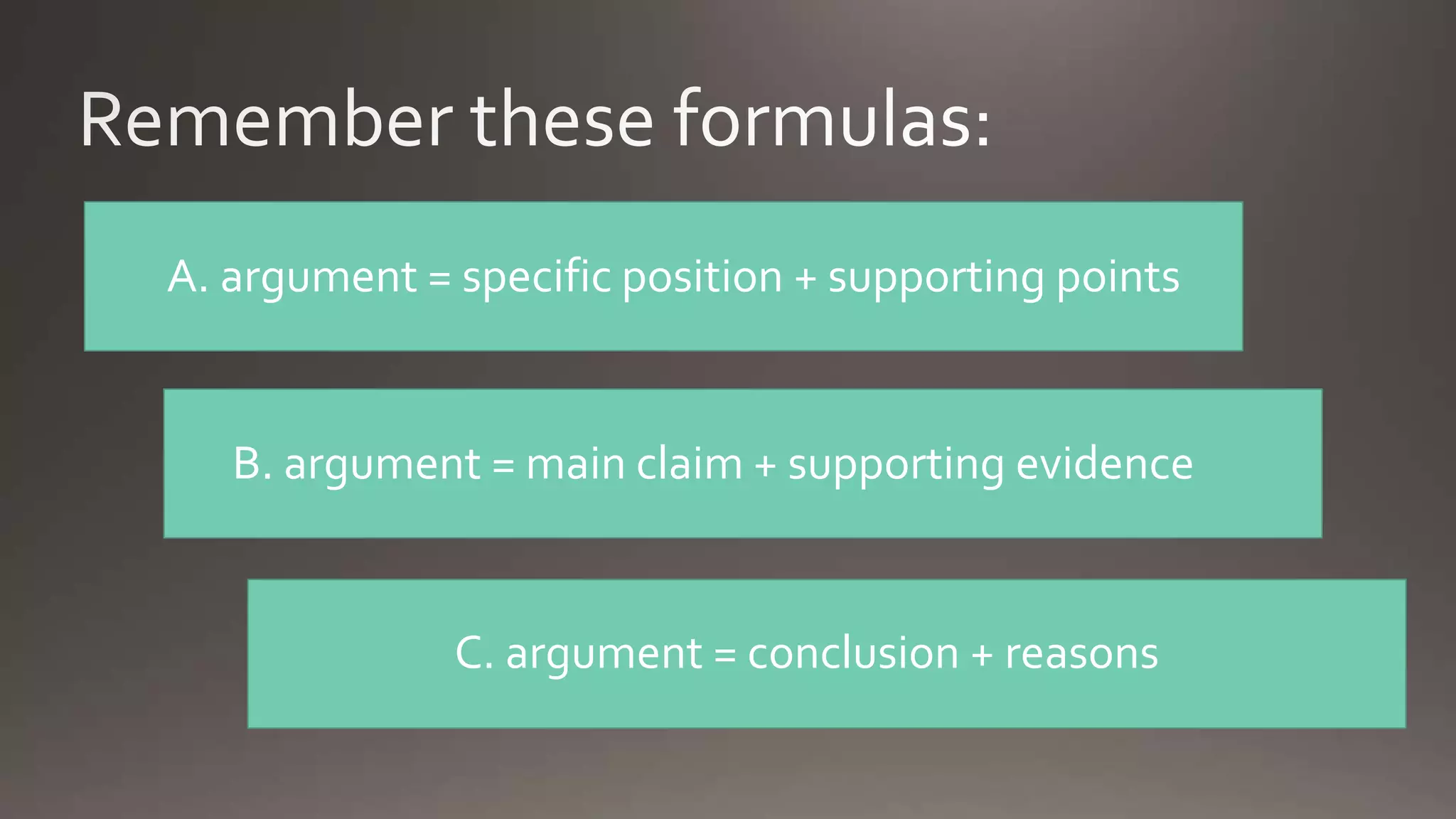 Identifying arguments | PPTX