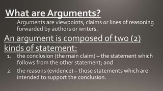 Identifying arguments | PPTX