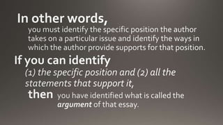 Identifying arguments | PPTX