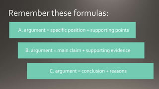 Identifying arguments | PPTX