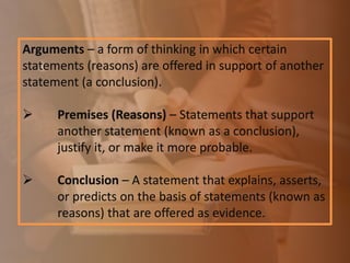 Identifying arguments | PPTX