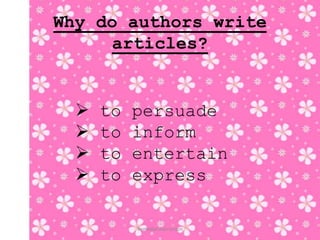 Identifying author’s purpose | PPTX