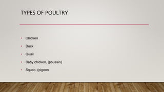 Identifying a variety of poultry and game | PPTX