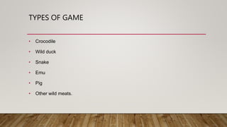 Identifying a variety of poultry and game | PPTX