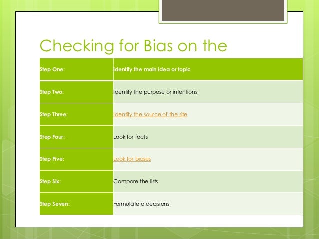 Identifying Bias