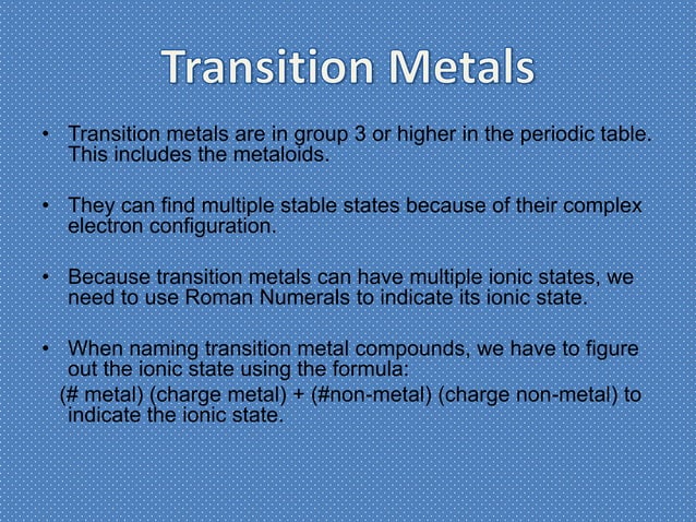 Identifying chemicals by their name | PPT