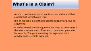 Dean R Berry Identifying Claims | PPTX | Political Issues & policy ...