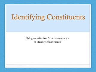 Identifying Grammatical Constituents | PDF
