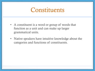 Identifying Grammatical Constituents | PDF