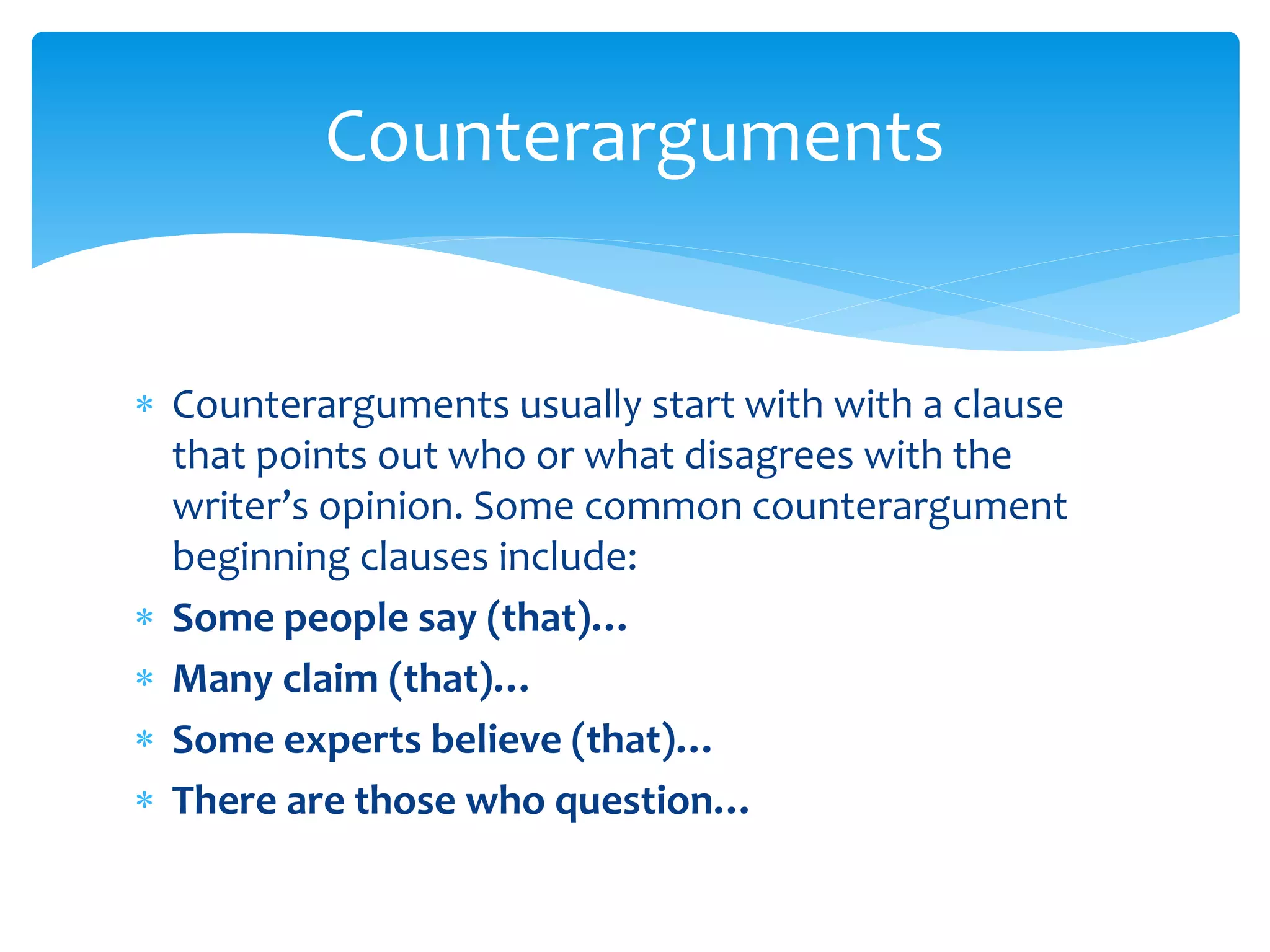 Identifying counterarguments and refutations | PPTX