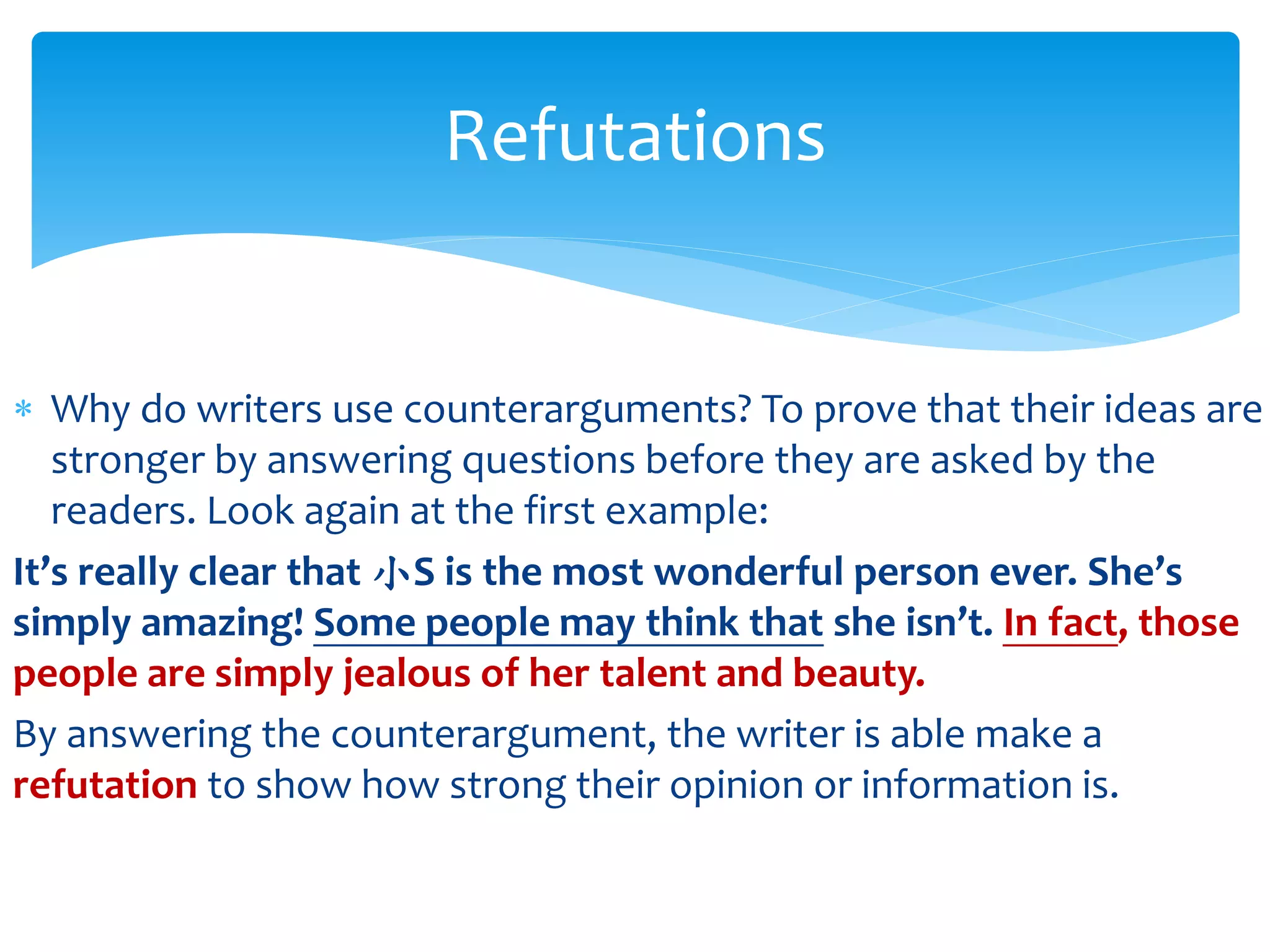 Identifying counterarguments and refutations | PPTX