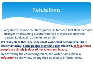 Identifying counterarguments and refutations | PPTX