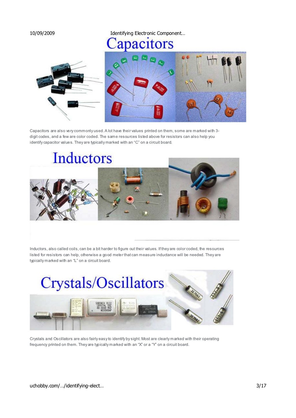 Identifying electronic components u c hobby