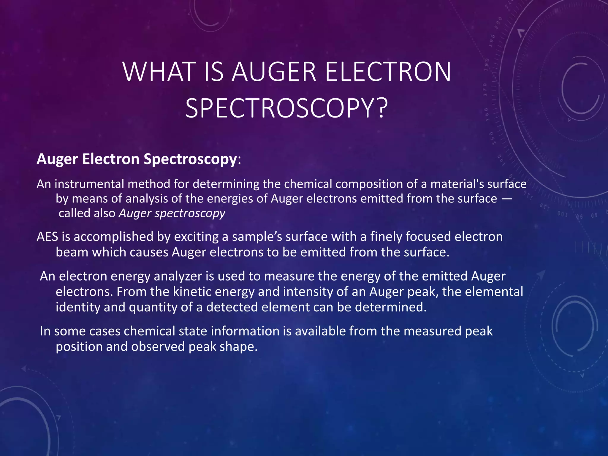 Identifying elements by the peaks in auger electron spectroscopy | PPT