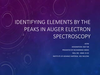 Identifying elements by the peaks in auger electron spectroscopy | PPT
