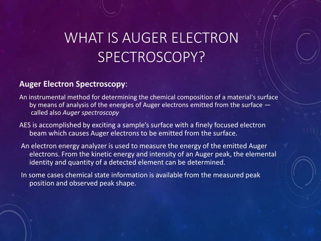 Identifying elements by the peaks in auger electron spectroscopy | PPT