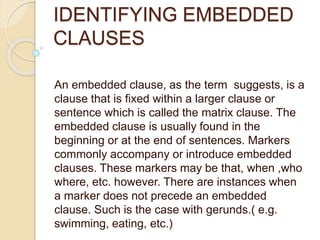 Identifying embedded clauses | PPTX