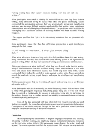 Identifying gaps in academic writing of esl students | DOC | Homework ...