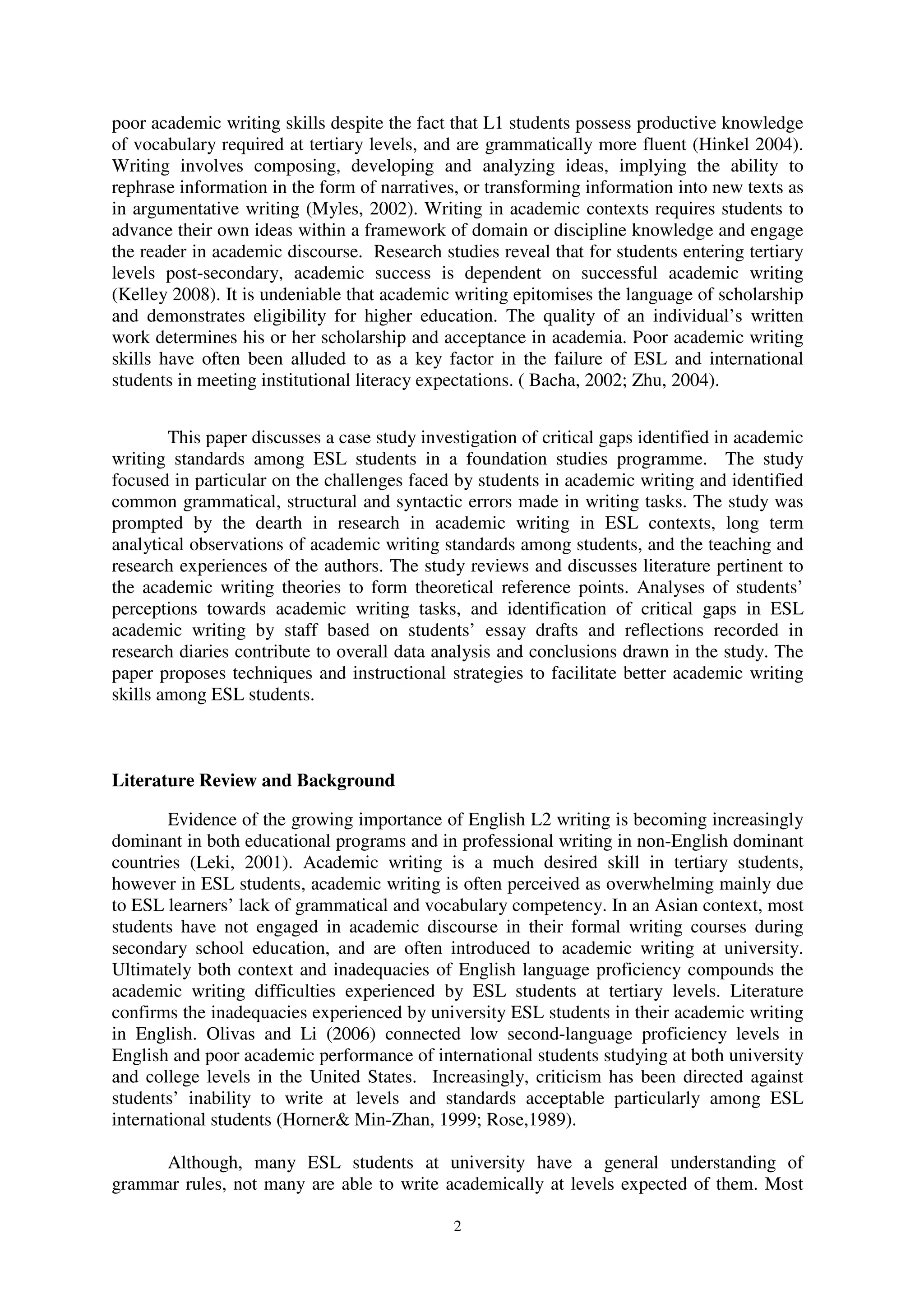 Identifying gaps in academic writing of esl students | PDF