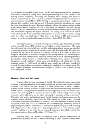 Identifying gaps in academic writing of esl students | PDF