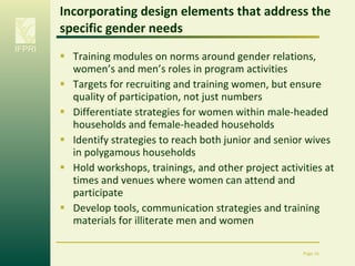 Identifying Gender Dimensions In Your Projects Sept17 2008 | PPT