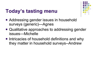 Identifying gender issues in your research | PPT