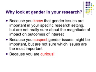 Identifying gender issues in your research | PPT