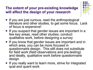 Identifying gender issues in your research | PPT