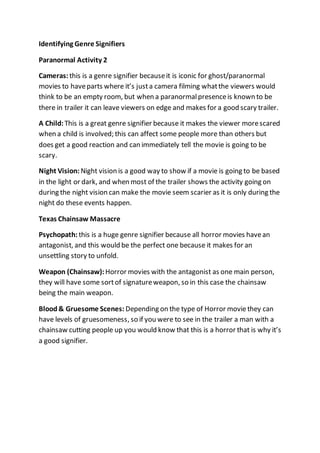 Identifying genre signifiers | DOCX