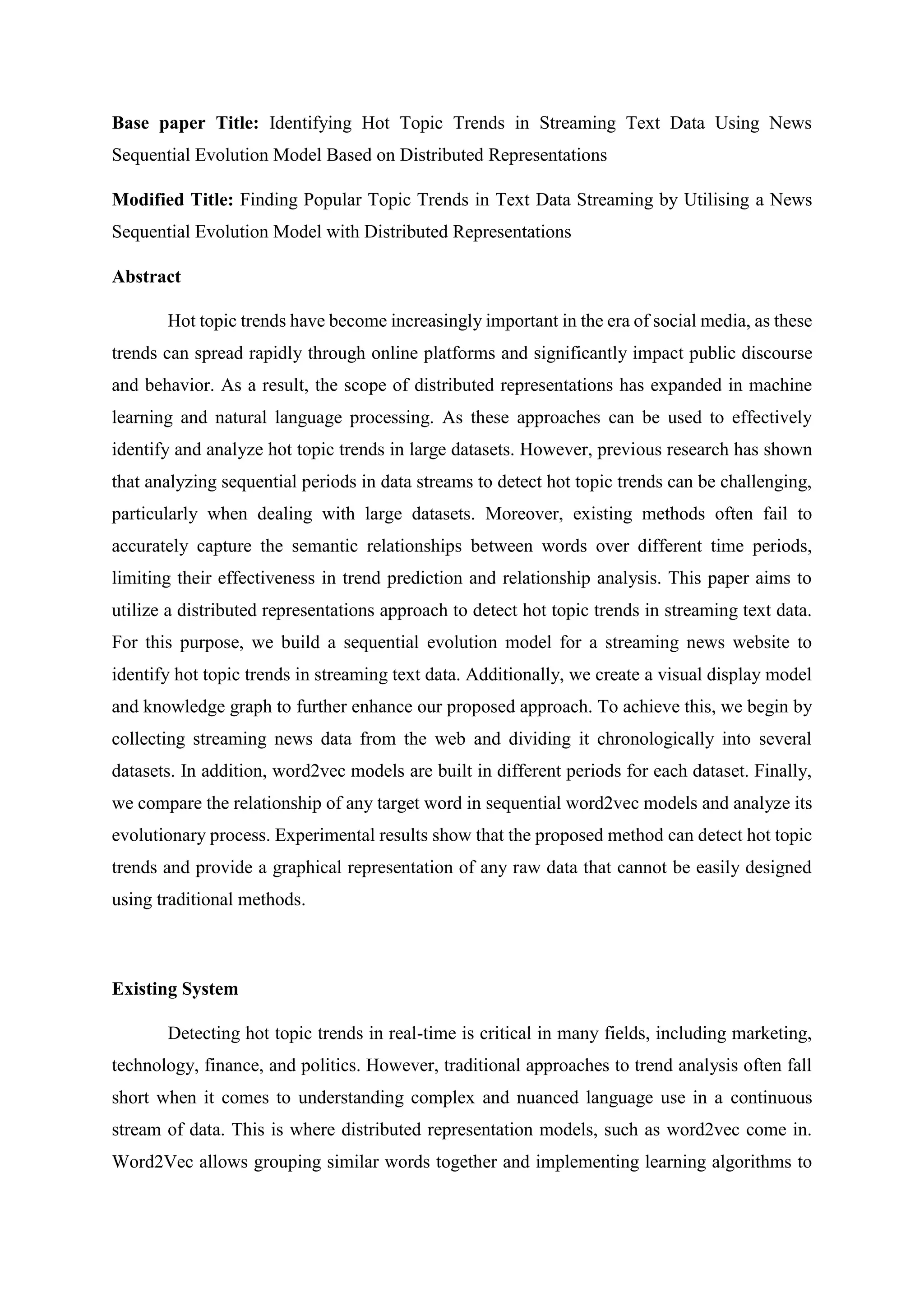 Identifying Hot Topic Trends in Streaming Text Data Using News Sequential Evolution Model Based ...