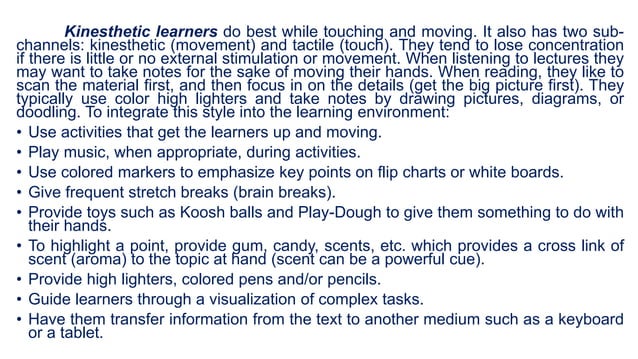 Identifying learners strength and weaknesses (vak model) | PPTX ...